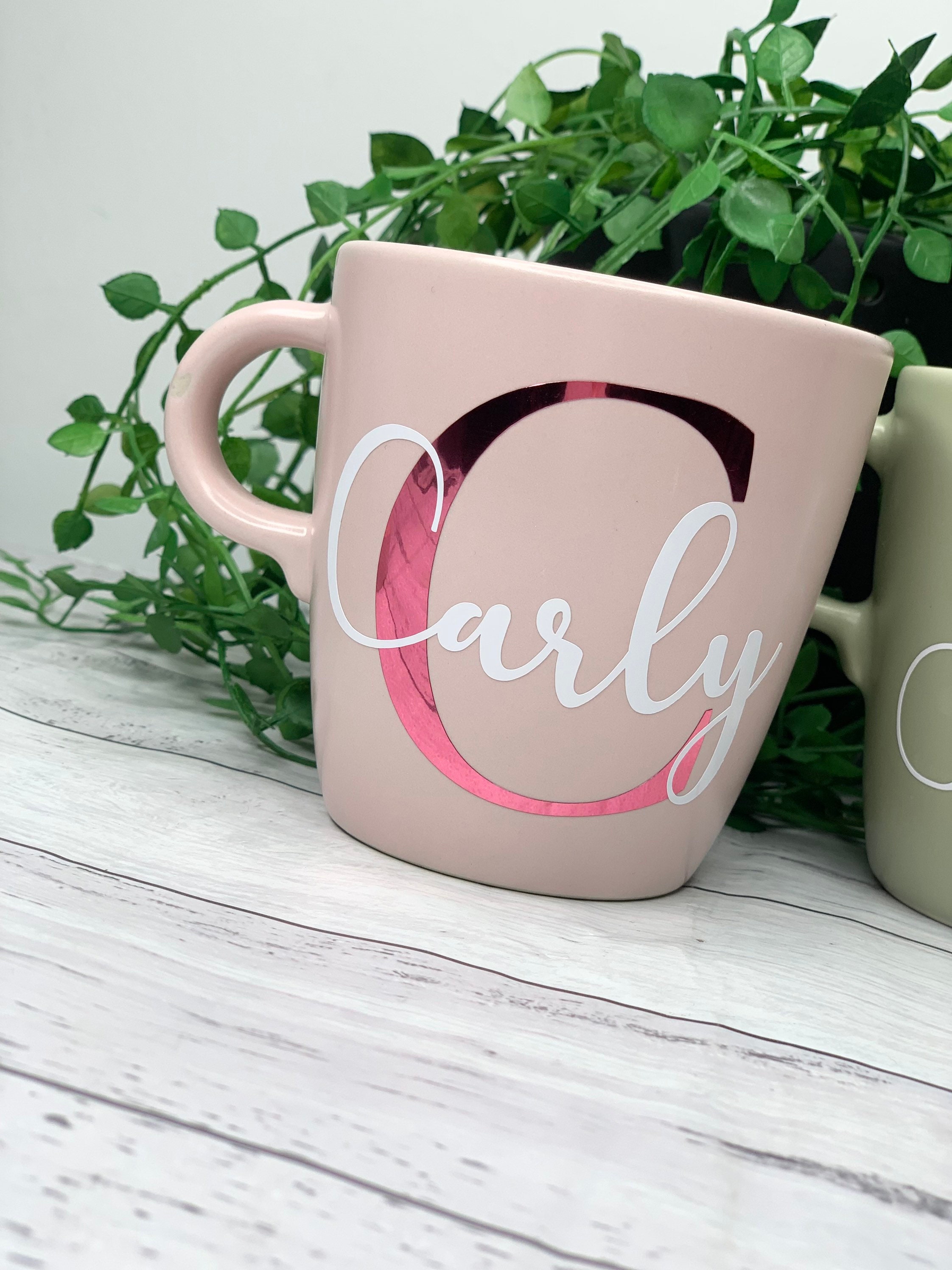 Personalised Mugs With Initial Behind Name - Etsy Australia