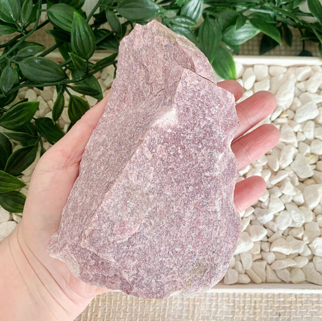 Thulite in Muscovite, Raw Rough Cut Pink Gemstone, Natural Thulite ...