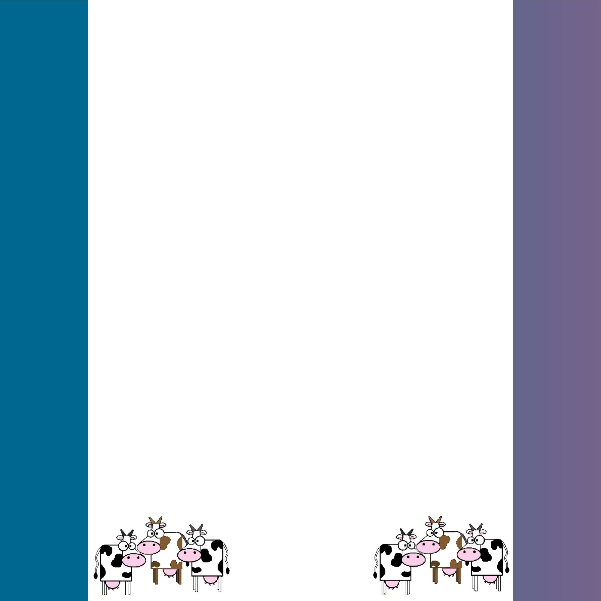 Stationery, A4 Printable Paper, Cow Theme, Writing Paper, Three Cows ...