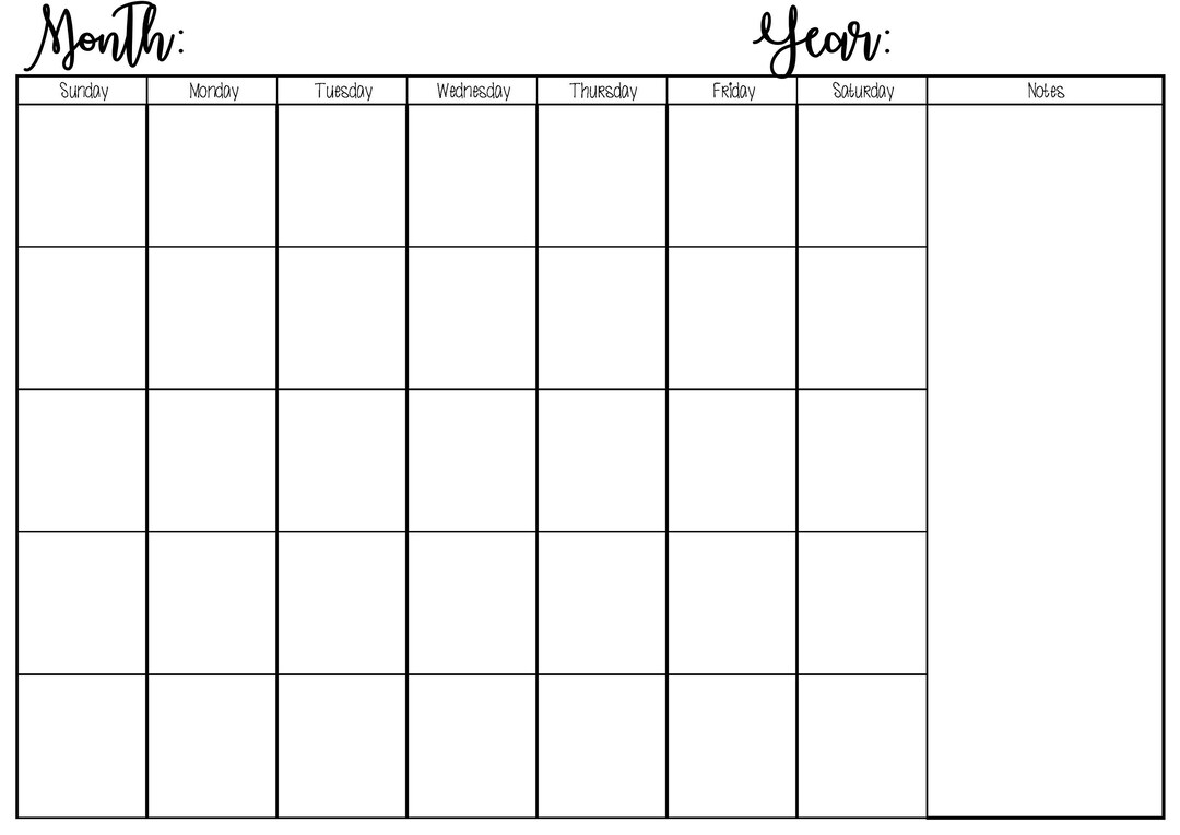 A4/A3 Printable Undated Desk Planner, Instant Download, Minimalist ...