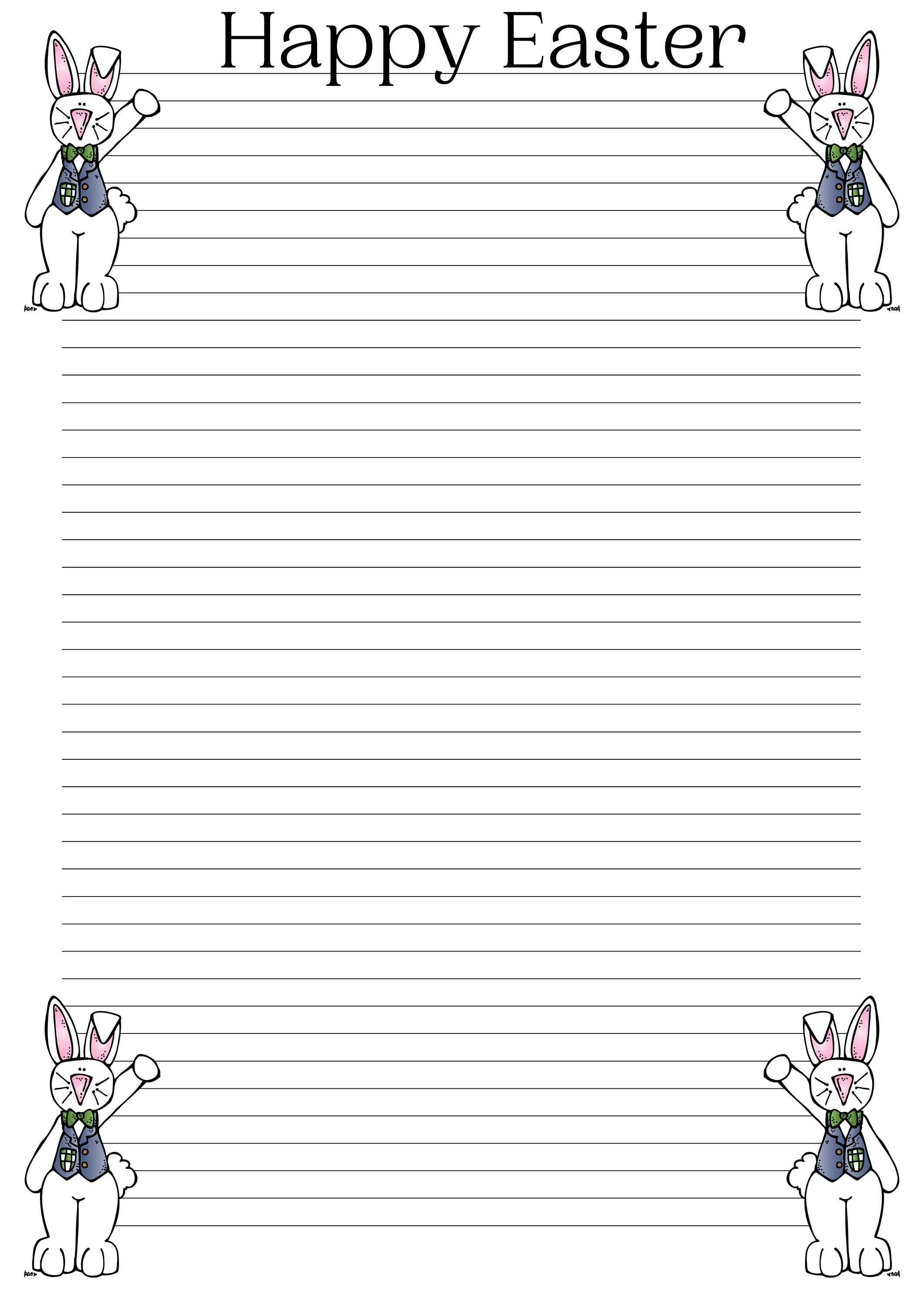 A4 Lined Writing Paper Easter Theme Easter Bunny - Etsy