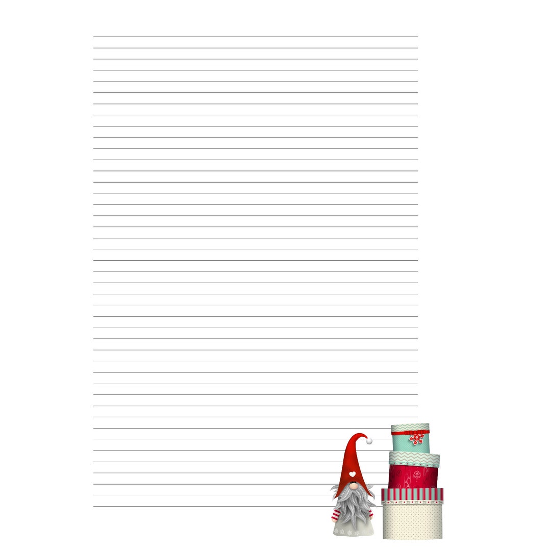 A4 Lined Printable Paper, Christmas Stationery, Christmas Letters ...