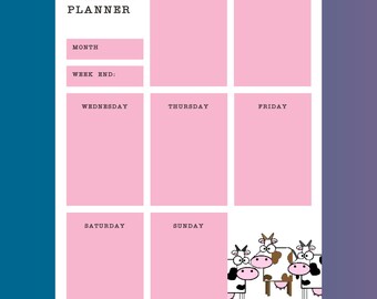 Cow Theme Planner - Etsy