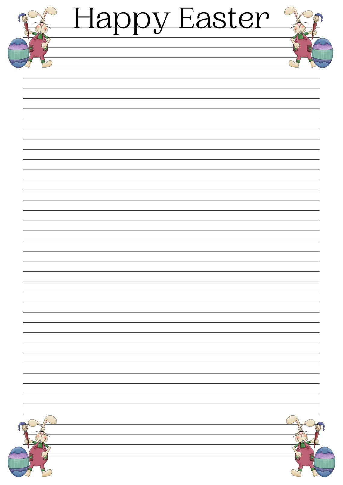 A4 Lined Writing Paper Easter Theme - Etsy