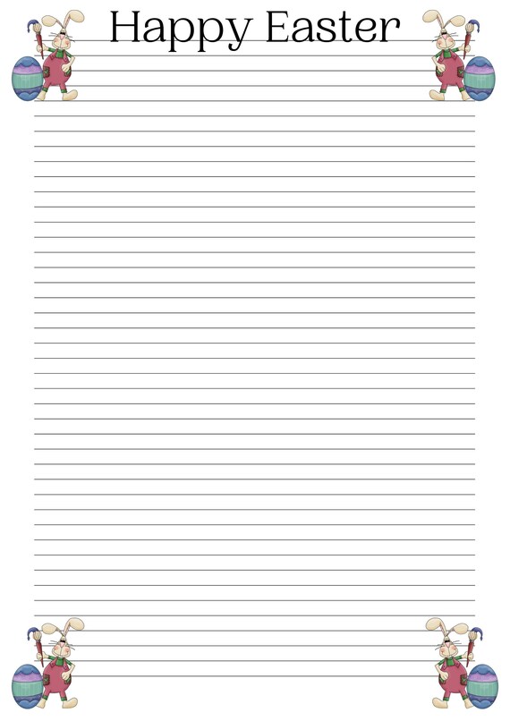 A4 Lined Writing Paper Easter Theme | Etsy