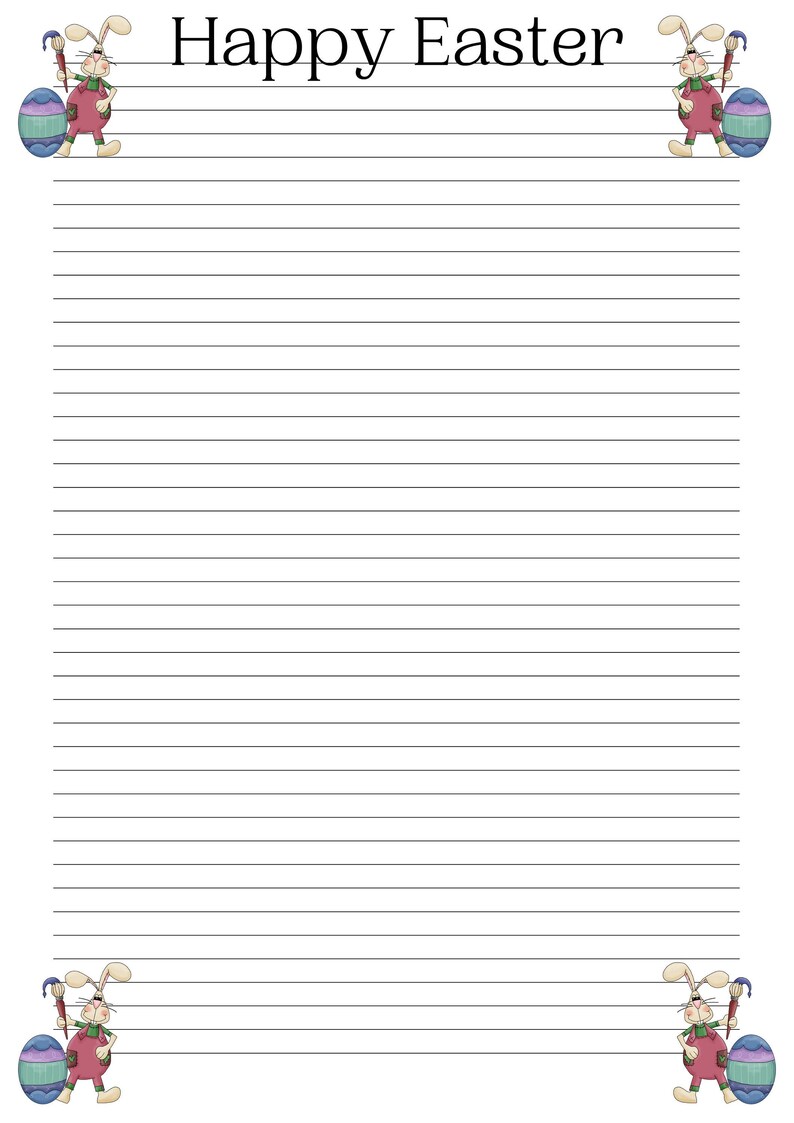 A4 Lined Writing Paper Easter Theme - Etsy