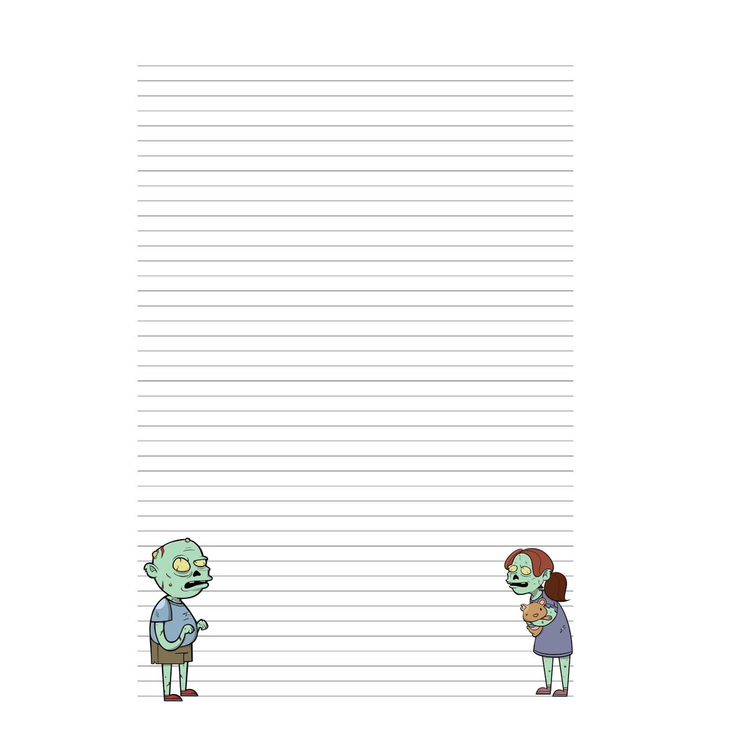 Zombie Themed A4 Writing Paper, Instant Download, Printable - Etsy
