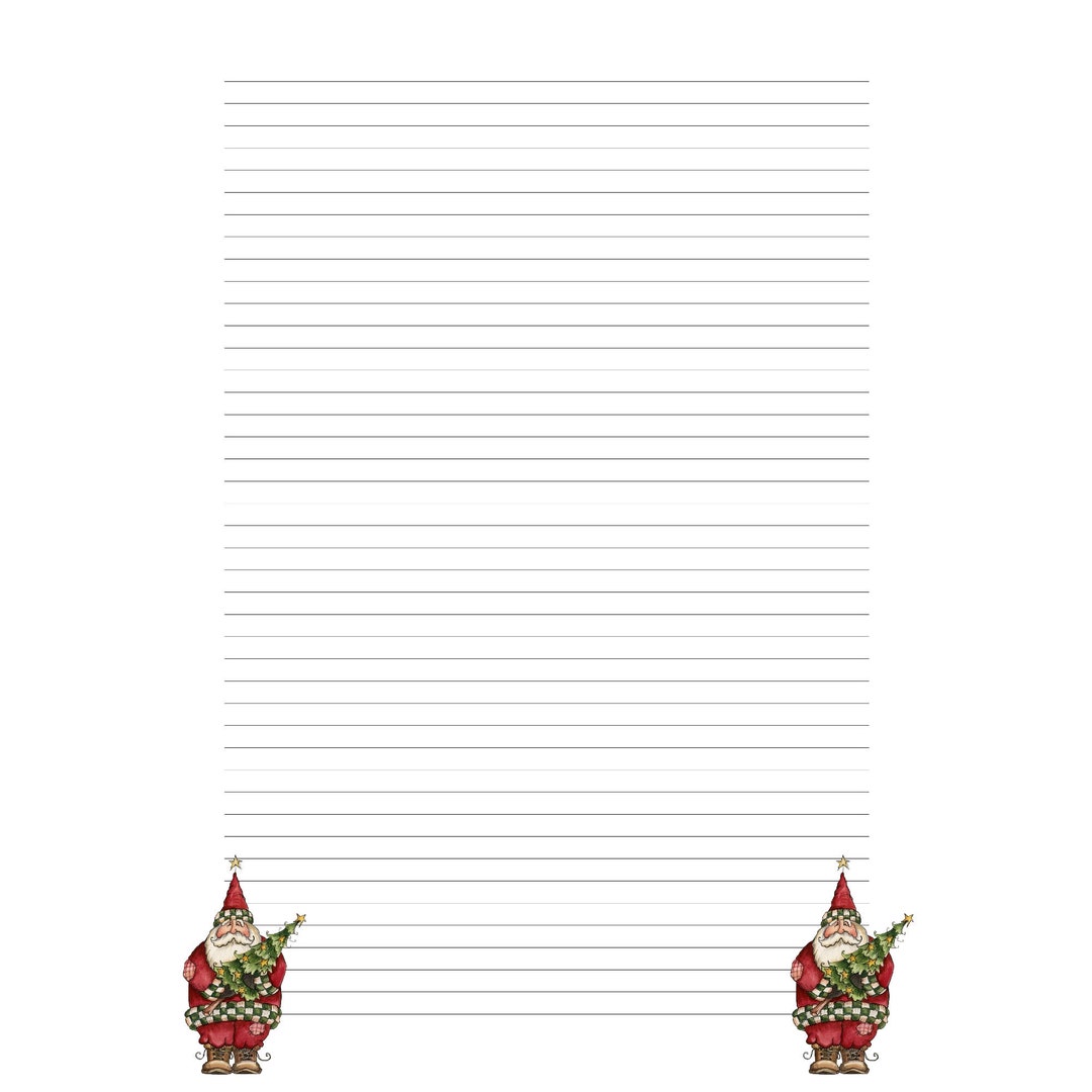 A4 Lined Printable Paper, Christmas Stationery, Christmas Letters ...