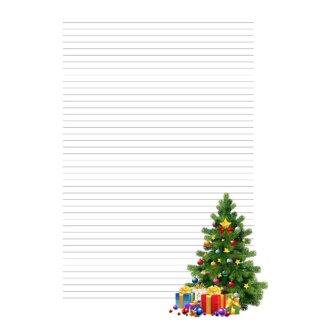 A4 Lined Printable Paper, Christmas Stationery, Christmas Letters ...