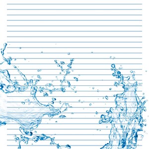 Water Splash Lined A4 Printable Paper Instant Download - Etsy