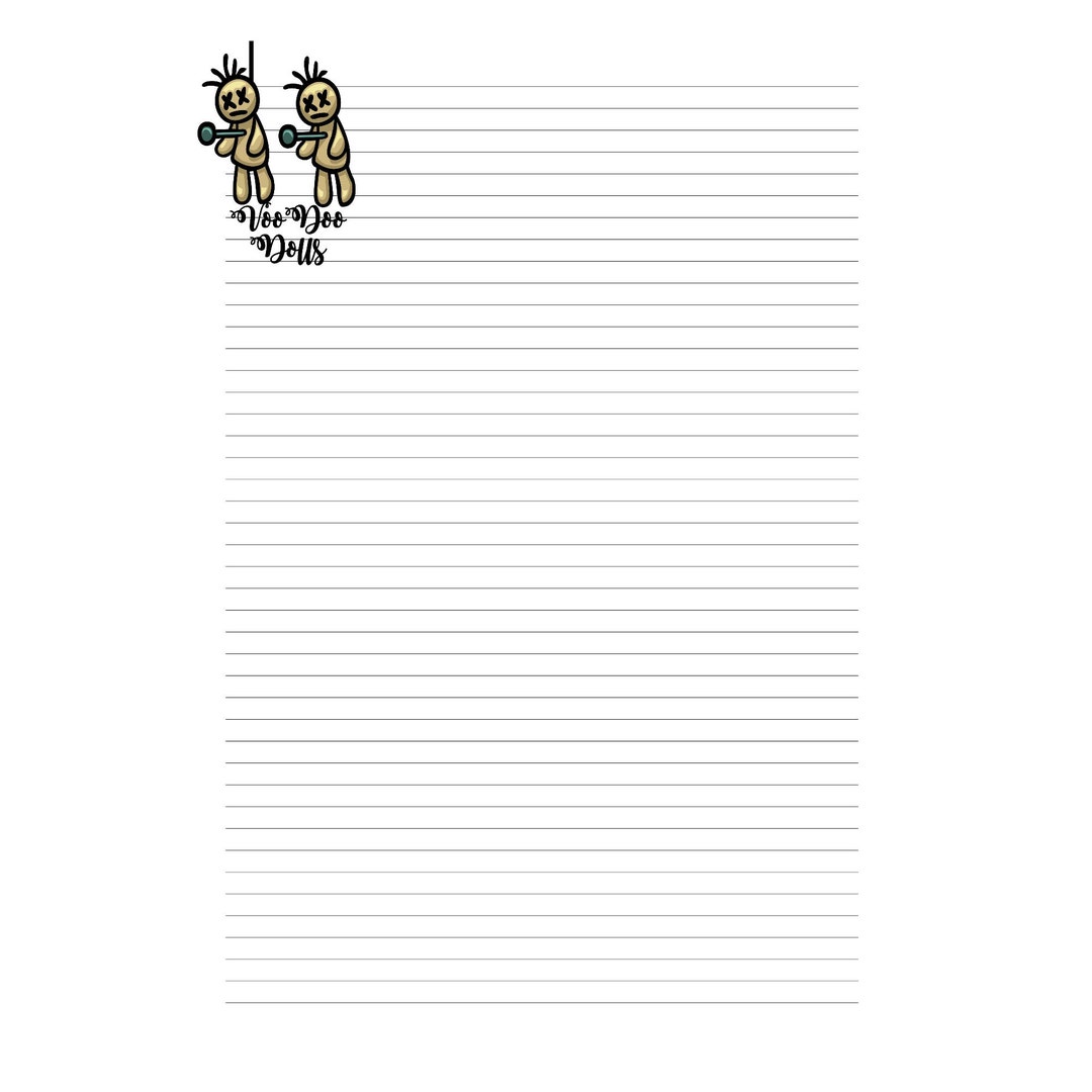 Stationery, A4 Printable Paper, Voodoo Doll Theme, Writing Paper - Etsy