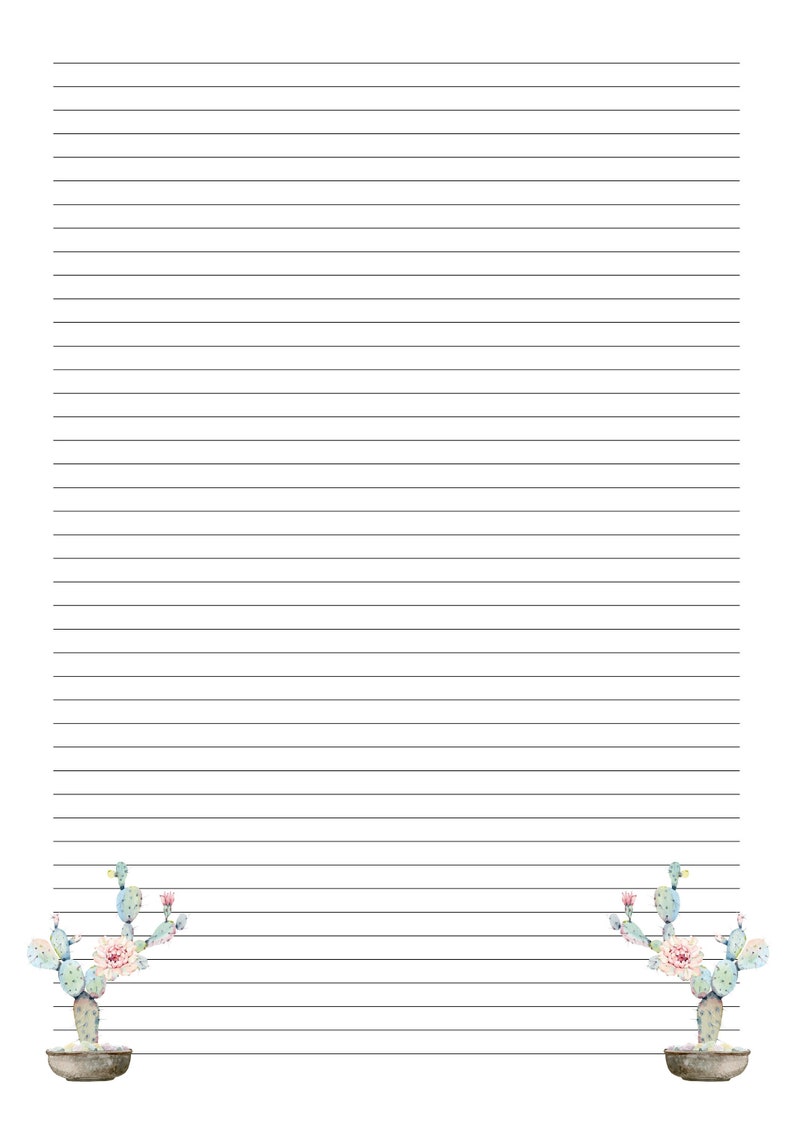 Cacti Themed Writing Paper, Potted Cacti Letter, - Etsy