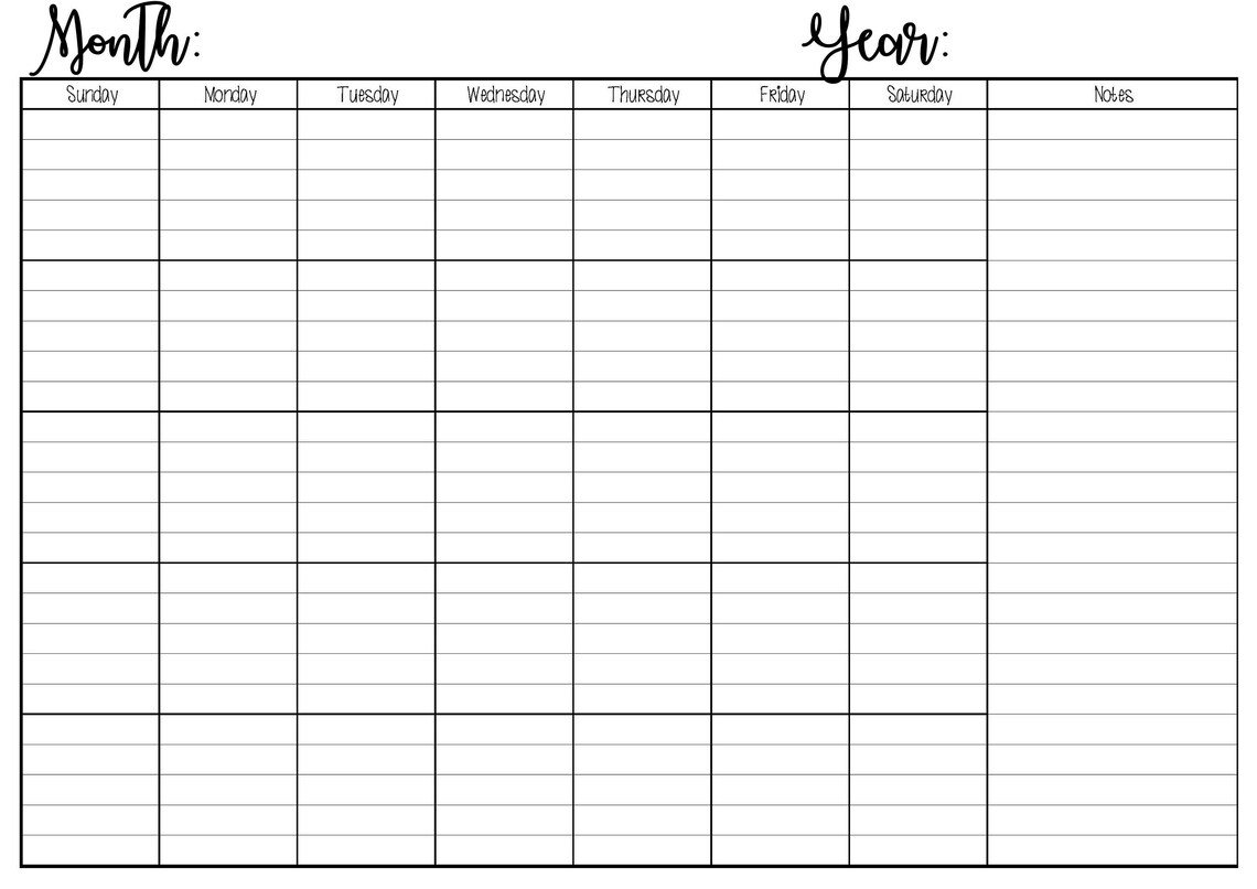 A4/A3 Printable Undated Desk Planner, Instant Download, Minimalist ...