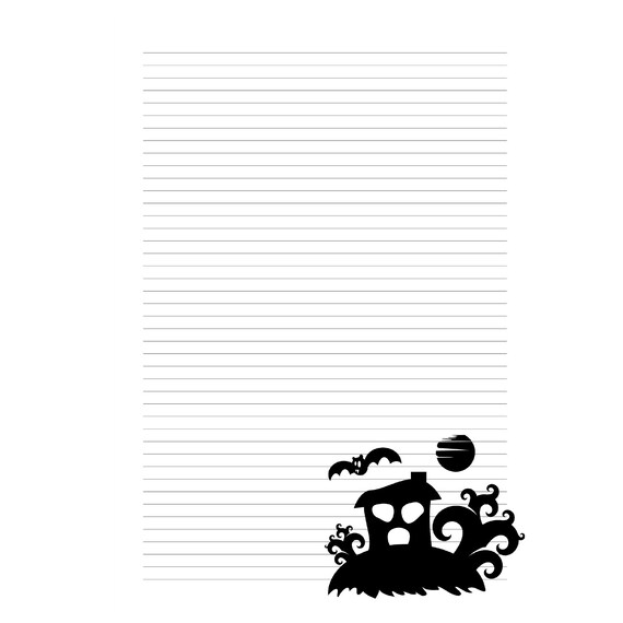Stationery A4 Printable Paper Haunted House Theme Writing | Etsy