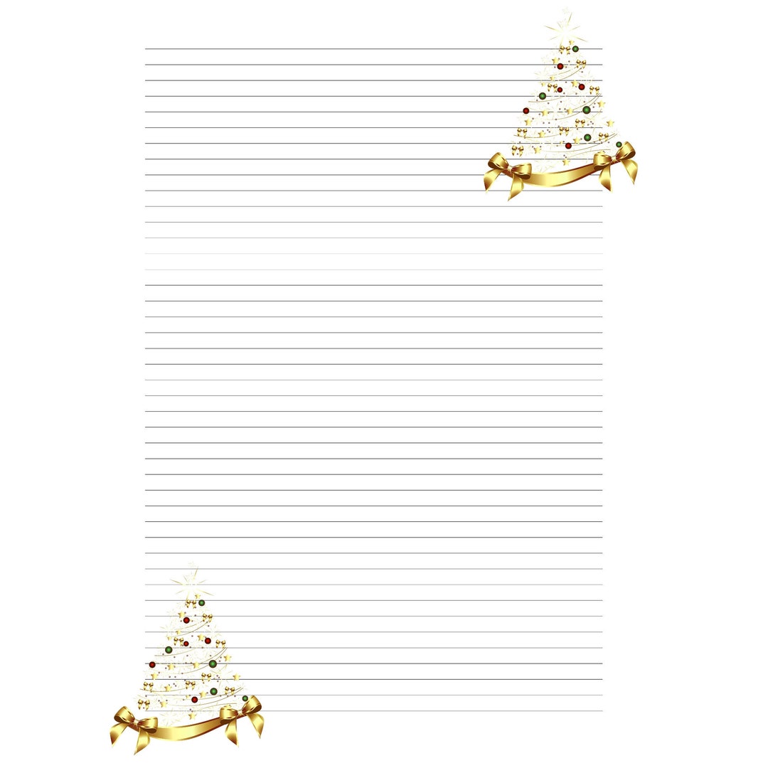 A4 Lined Printable Paper, Christmas Stationery, Christmas Letters ...