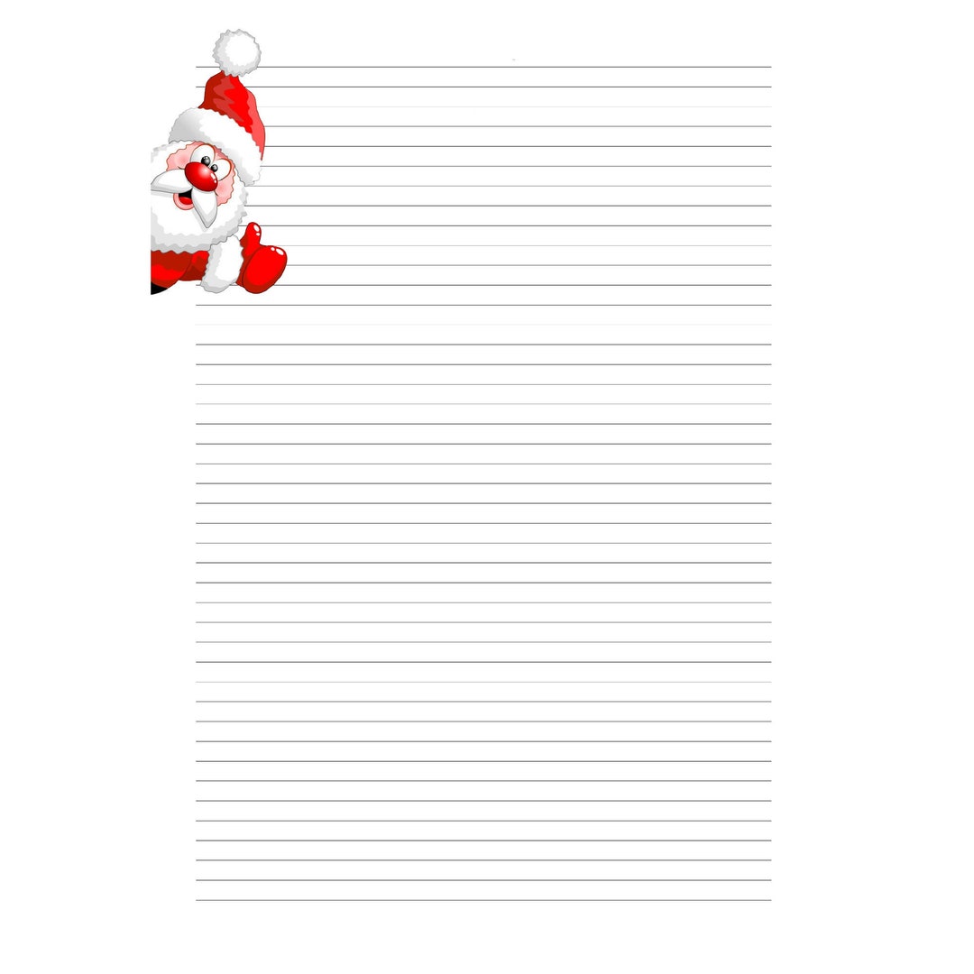 A4 Lined Printable Paper, Christmas Stationery, Christmas Letters ...