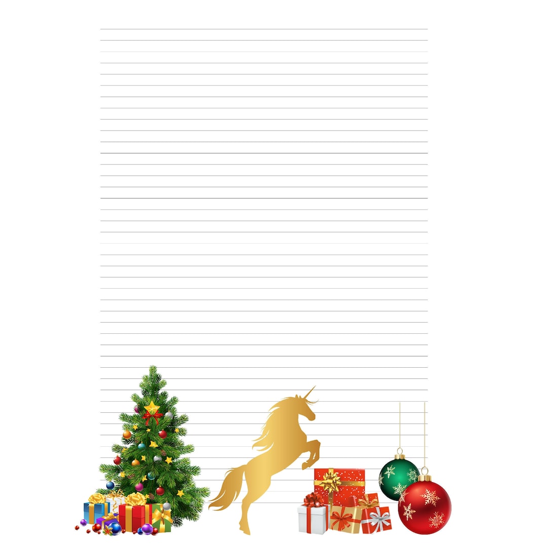 A4 Lined Printable Paper, Christmas Stationery, Christmas Letters ...