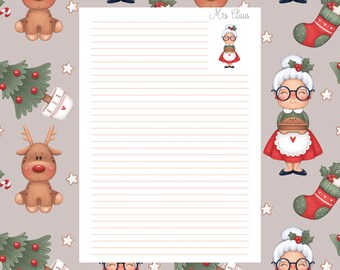 Unlined Christmas Border Printable Paper - Etsy Australia