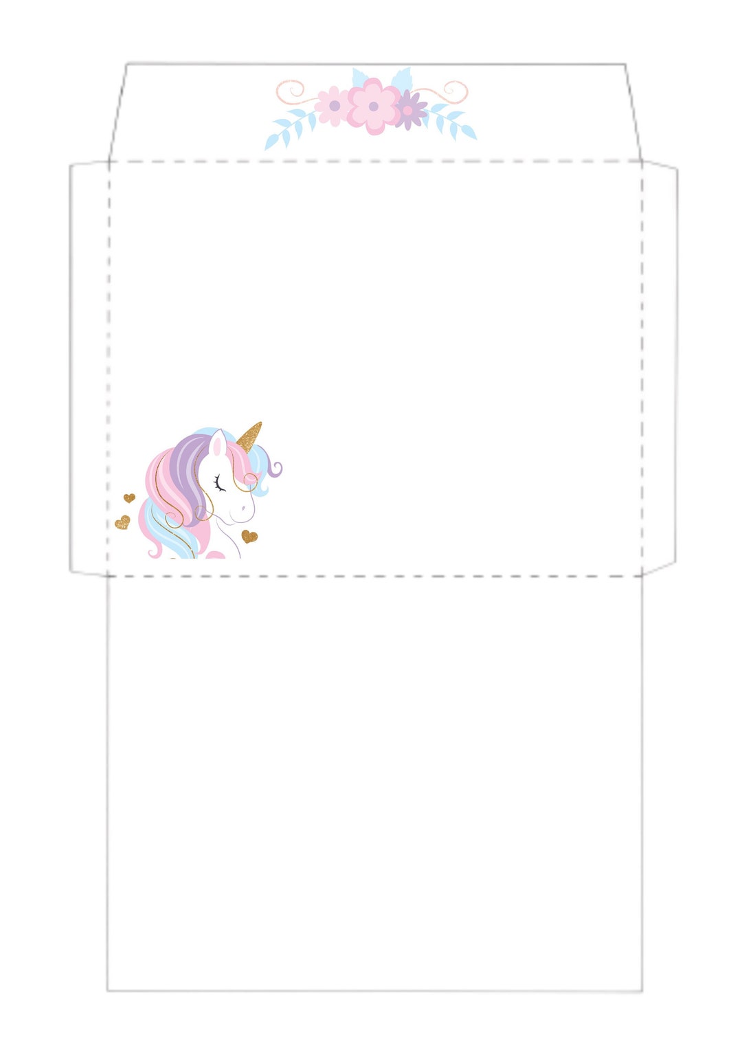 Printable A2 Envelope Unicorn - Etsy