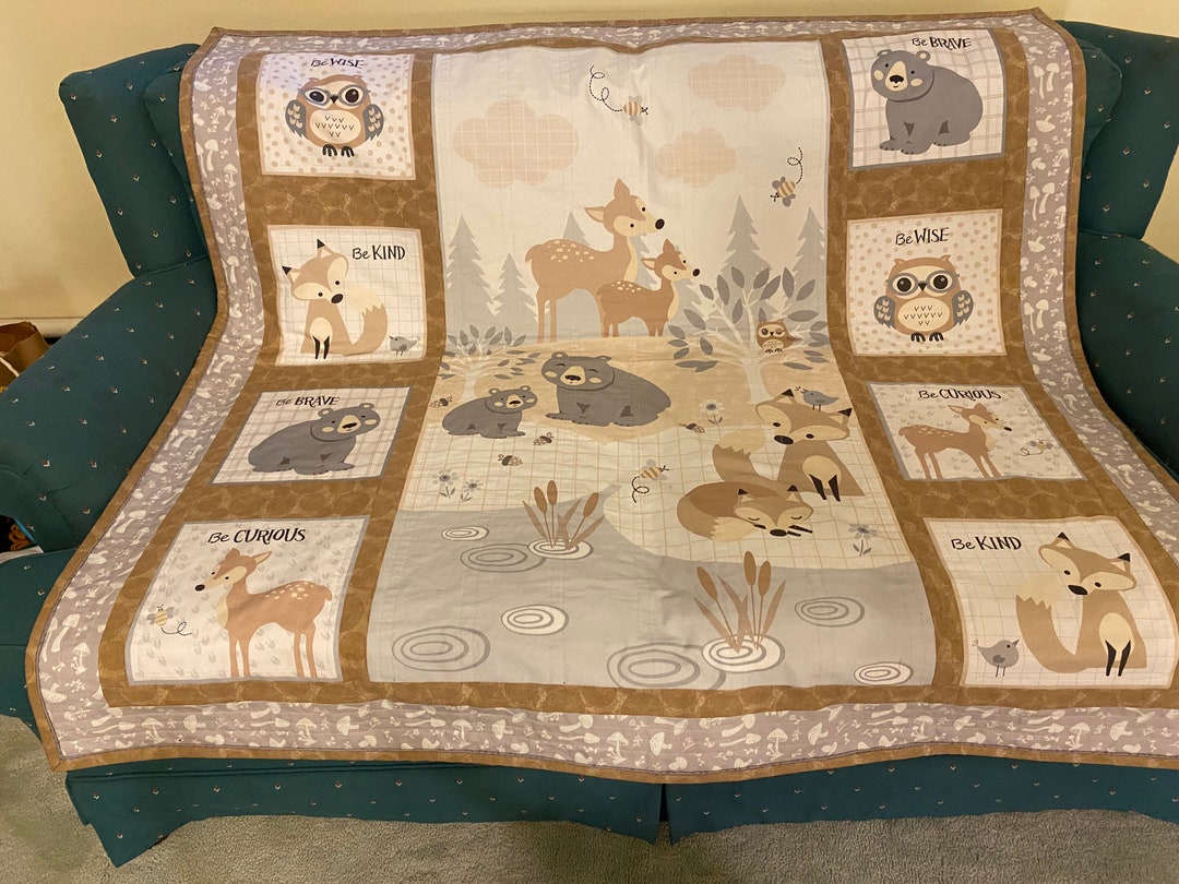 Woodland Forest Friends Baby Panel Quilt Pattern & Tutorial - PDF Download - Etsy