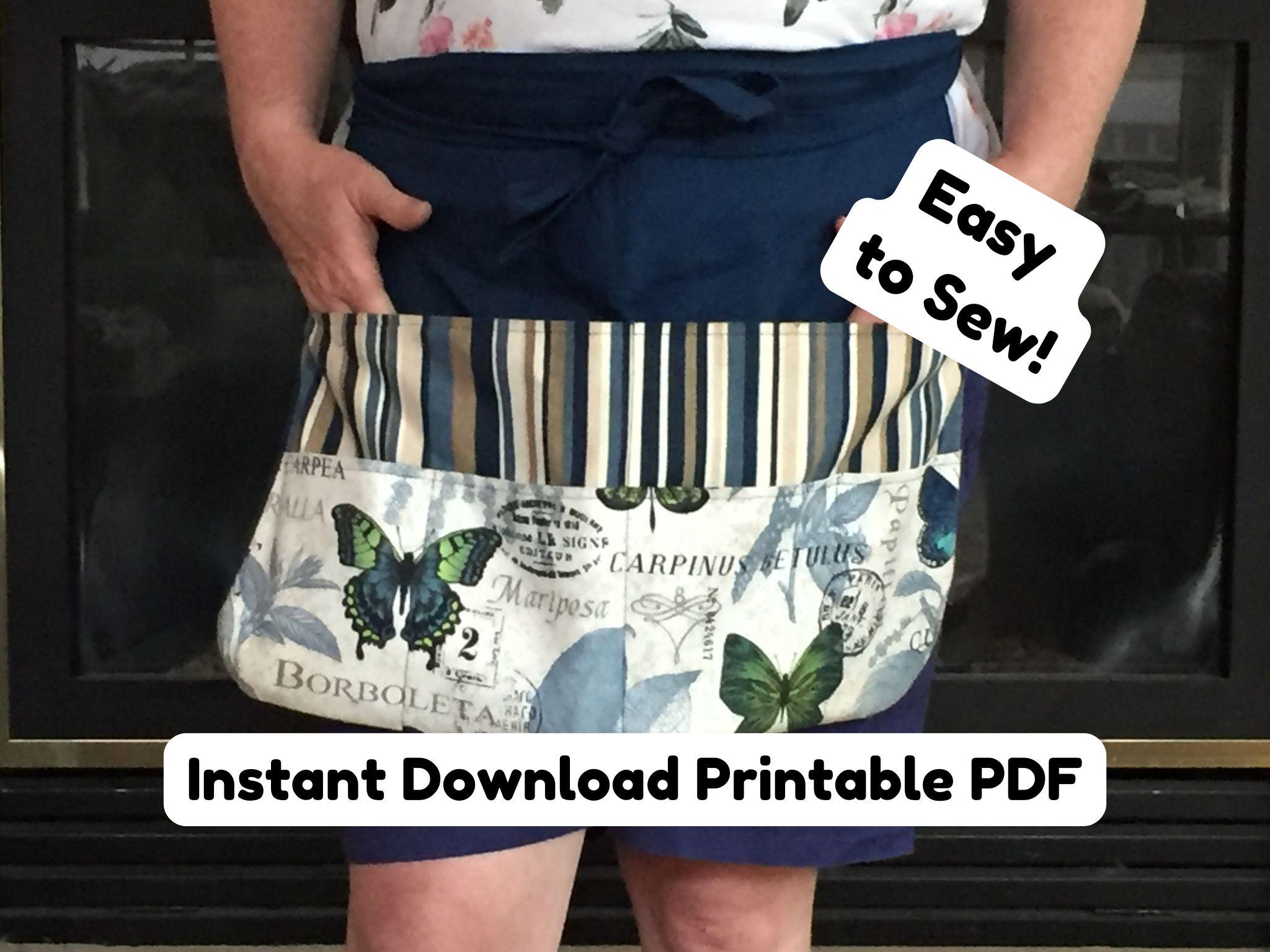 Gardening Apron Sewing Tutorial – Beginner Sewing Pattern (PDF Download ...