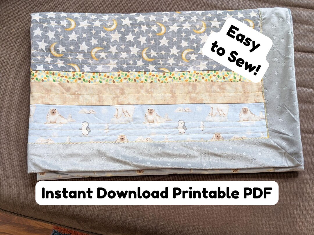 Self-binding Baby Blanket PDF Tutorial With Minky Backing - Etsy