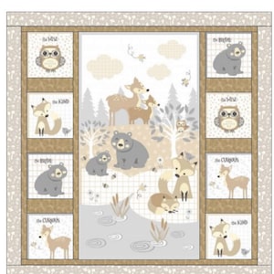 Woodland Forest Friends Baby Quilt Pattern & Tutorial - Panel Quilt ...