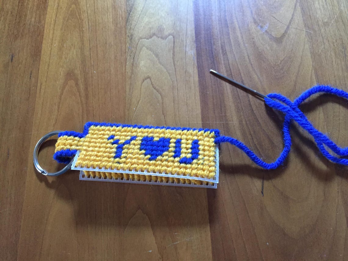 DIY "love You" Key Ring With Plastic Canvas Tutorial & Pattern - PDF ...