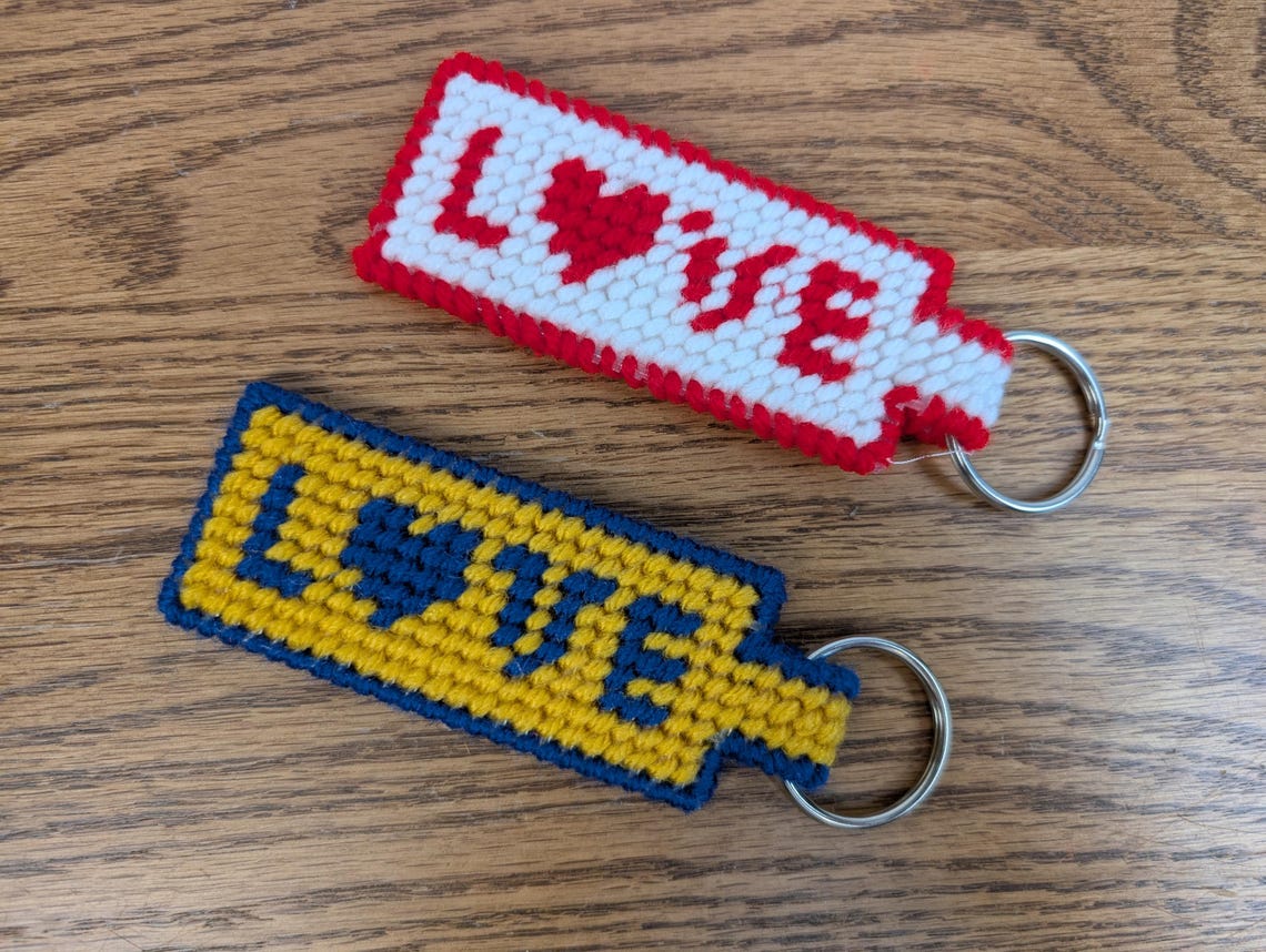 DIY "love You" Key Ring With Plastic Canvas Tutorial & Pattern - PDF ...