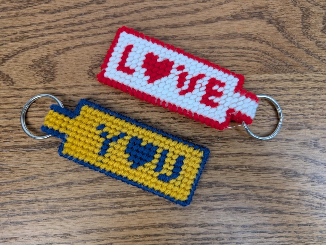 DIY "love You" Key Ring With Plastic Canvas Tutorial & Pattern - PDF ...