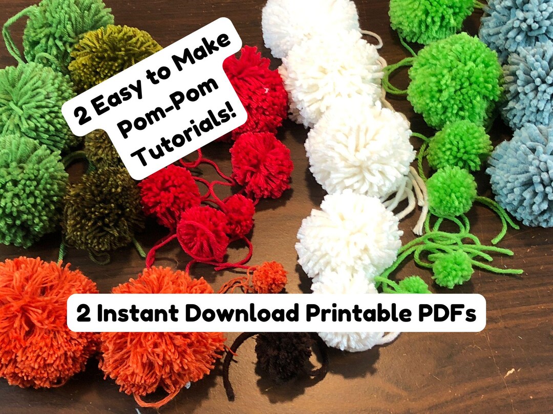 Pom Pom Tutorial: Two Easy Methods (PDF Download) - Etsy