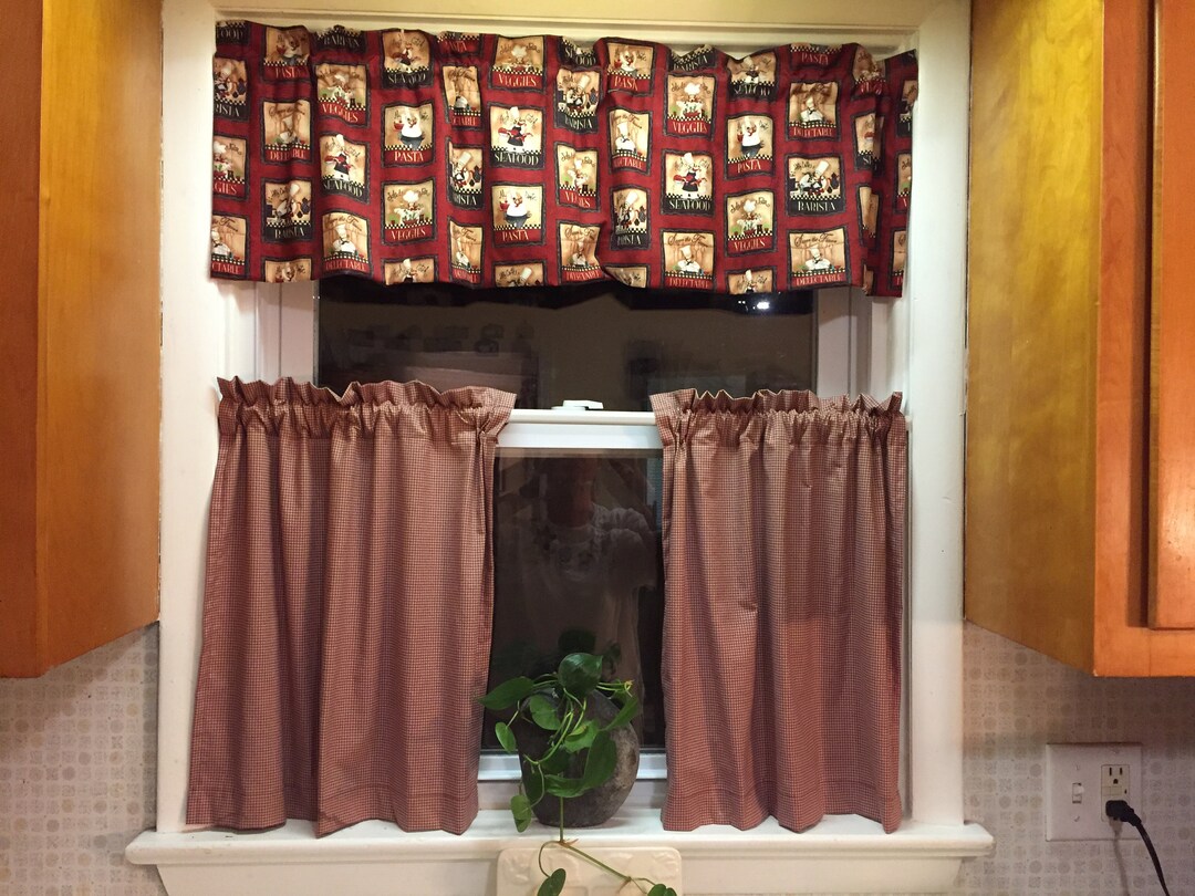 How to Sew Simple Kitchen Cafe Curtains and Valance Curtains Tutorial ...