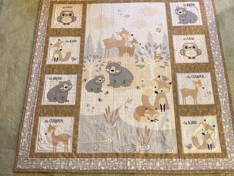 Woodland Forest Friends Baby Panel Quilt Pattern & Tutorial - Etsy Canada