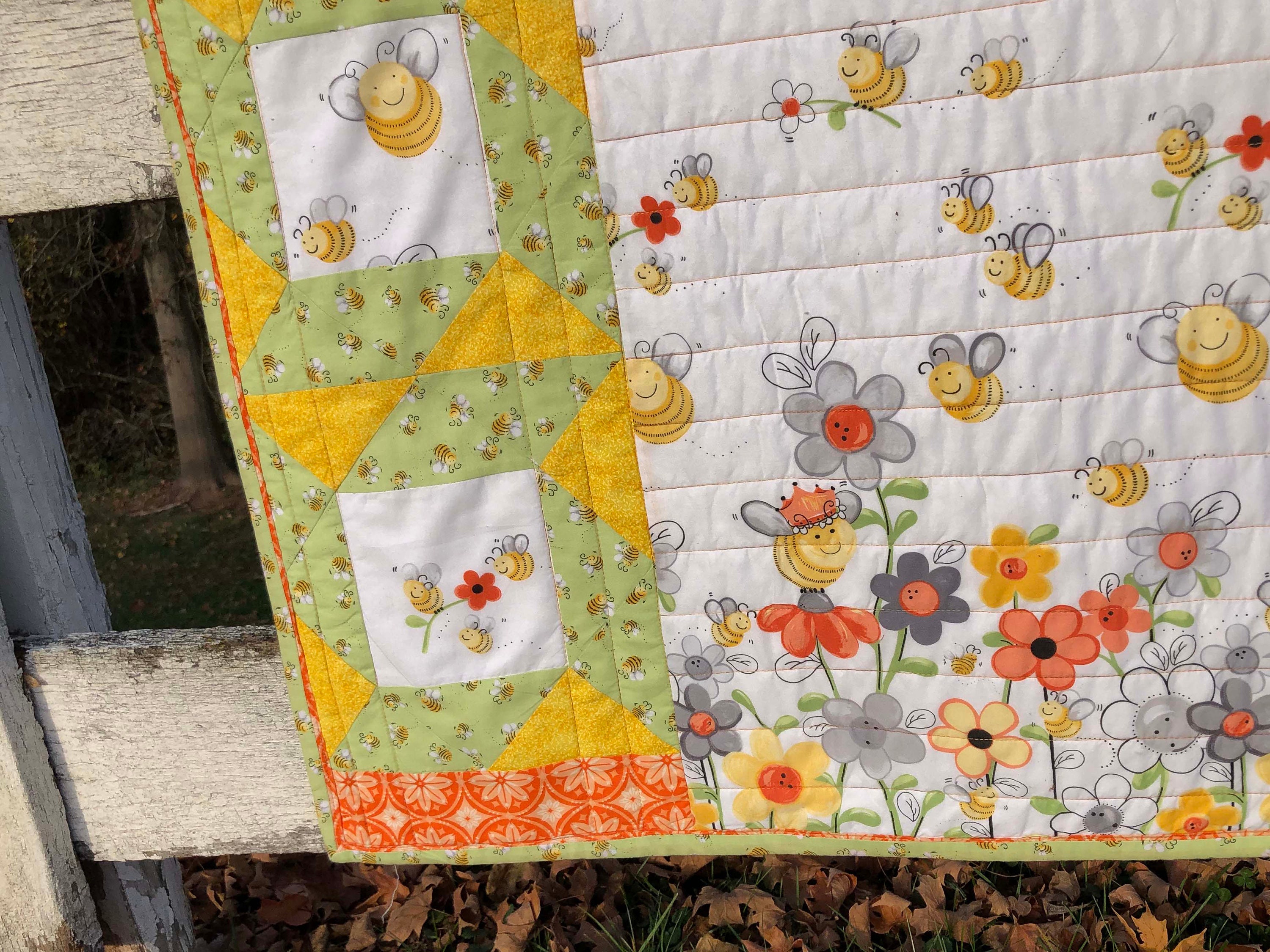 Sweet Bees Baby Quilt Using Accuquilt Go panel Quilt Idea - Etsy