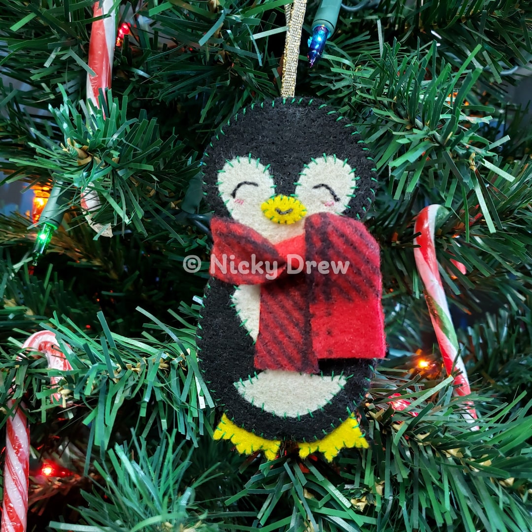Felt Penguin Handmade Christmas Tree Ornament, Holiday Decoration - Etsy