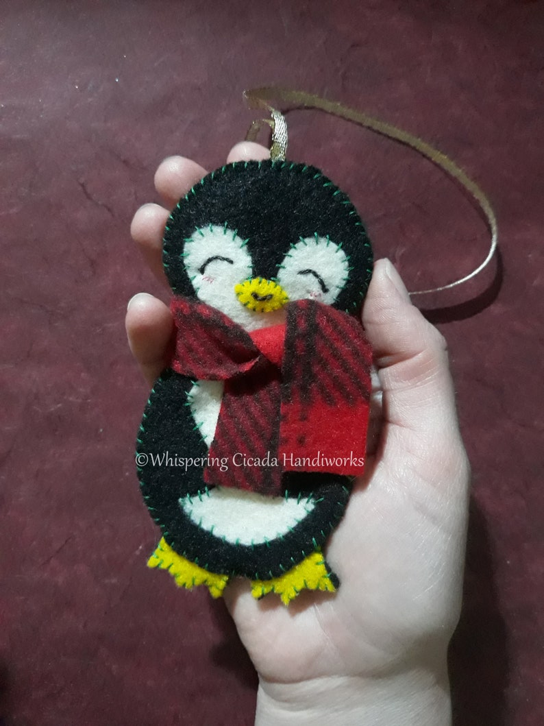 Felt Penguin Handmade Christmas Tree Ornament Holiday | Etsy