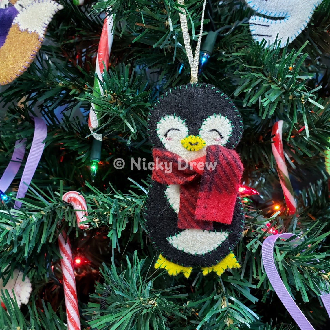 Felt Penguin Handmade Christmas Tree Ornament, Holiday Decoration - Etsy