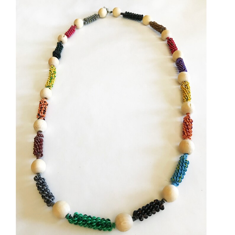 Long Colorful Necklace, Lightweight Colorful Necklace, Unique Necklace ...