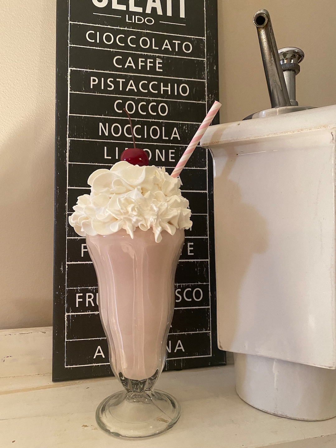 Faux Pink Ice Cream Milkshake Prop-display-staging - Etsy