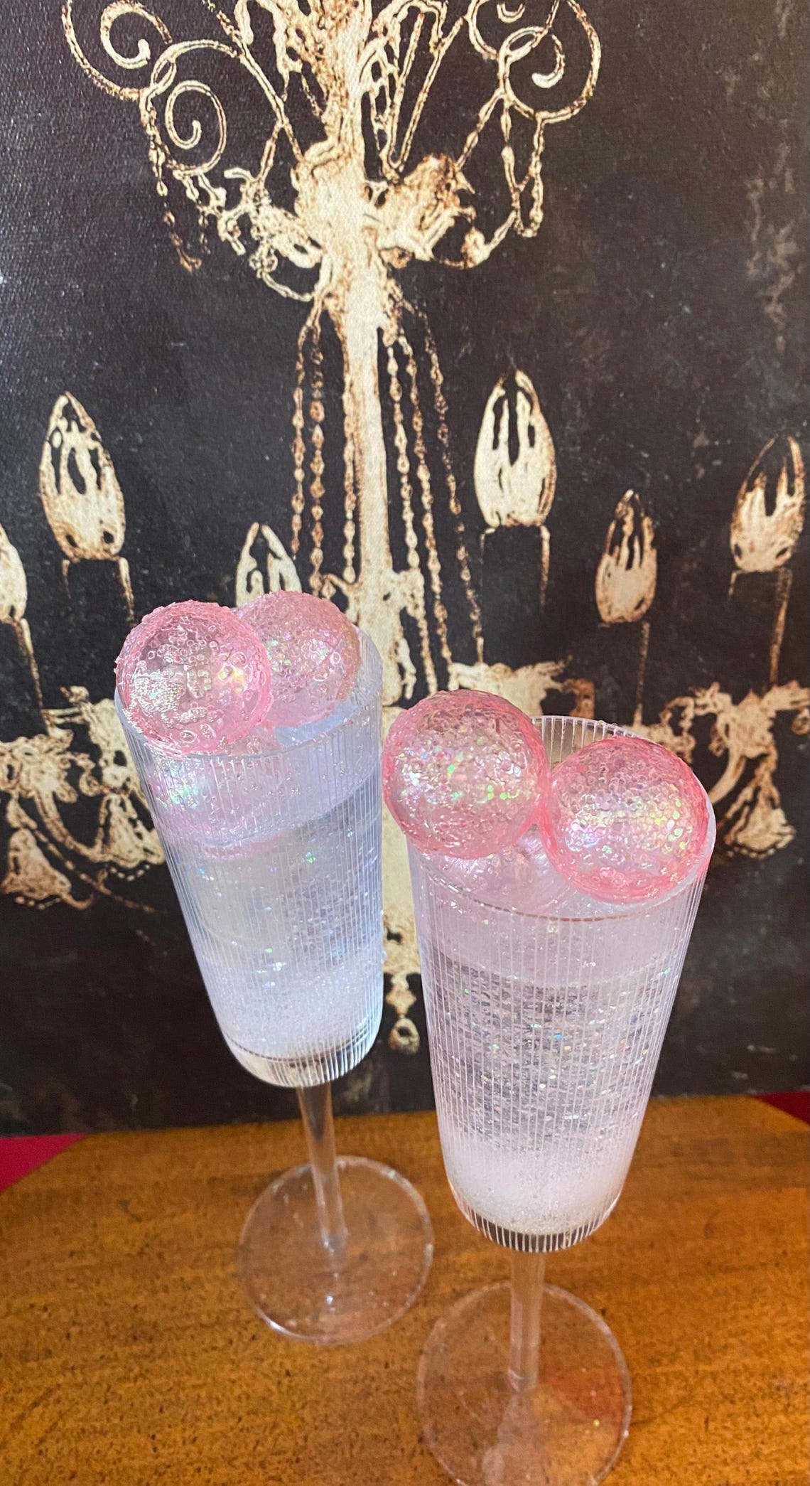 Fake/faux Drink Pink Bubble Champagne Decor Staging Photo Prop - Etsy
