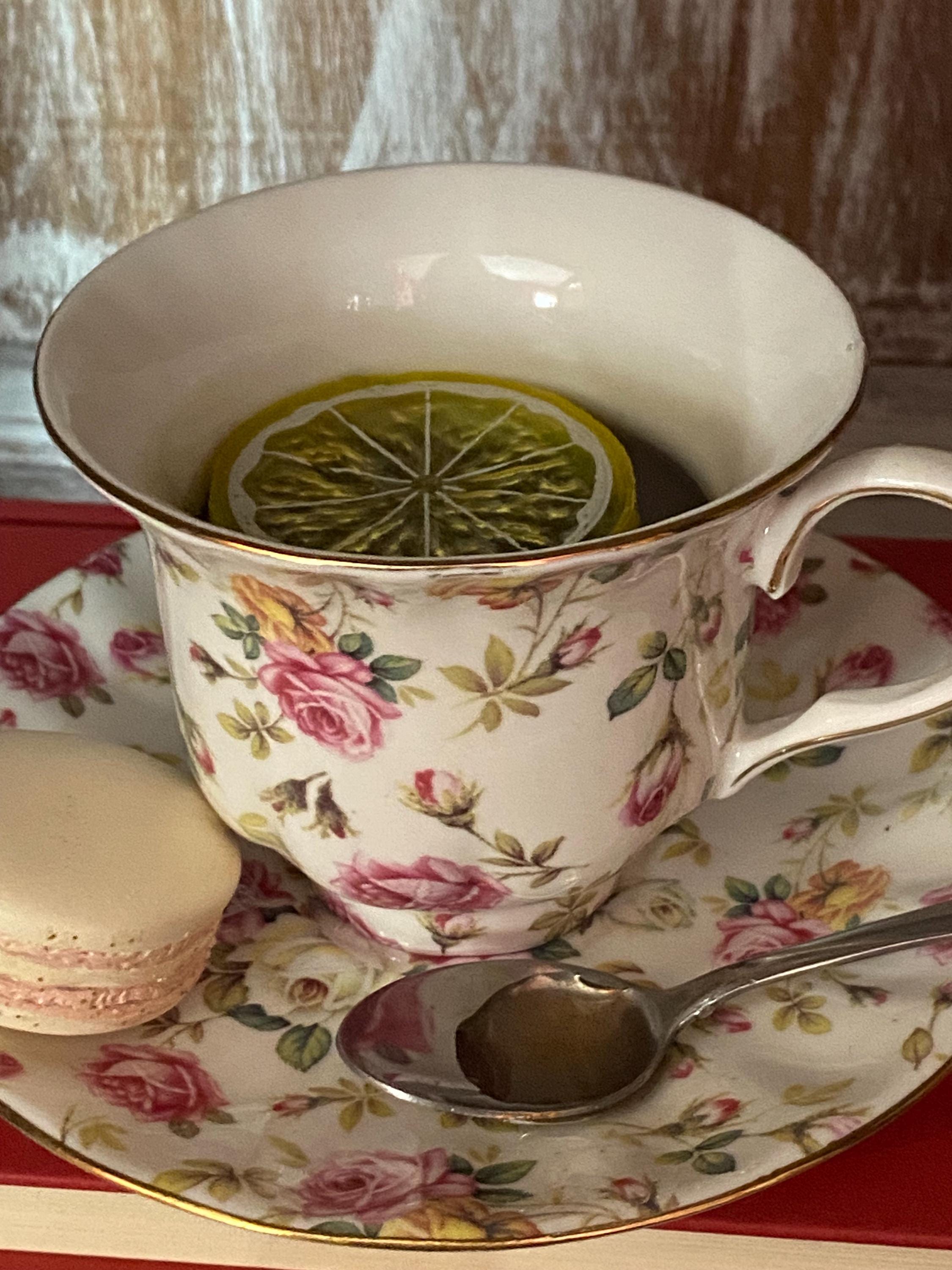 Fake/faux Tea - Vintage Teacup Lemon Tea Set - Decor - Staging - Photo ...