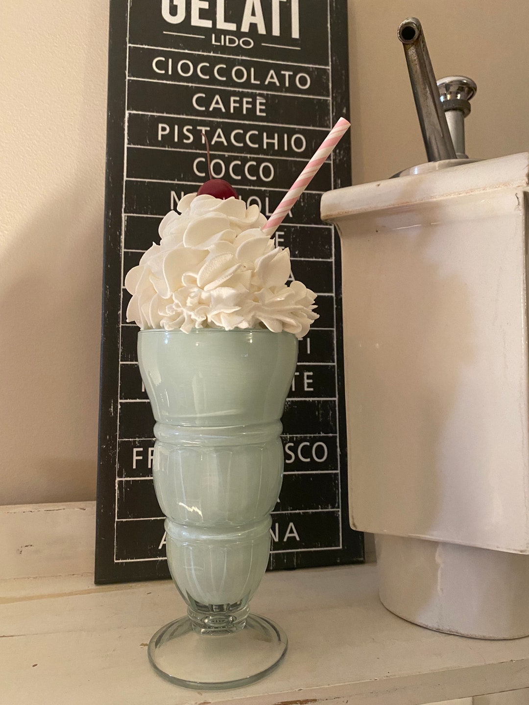 Faux Mint Ice Cream Milkshake Prop-display-staging - Etsy