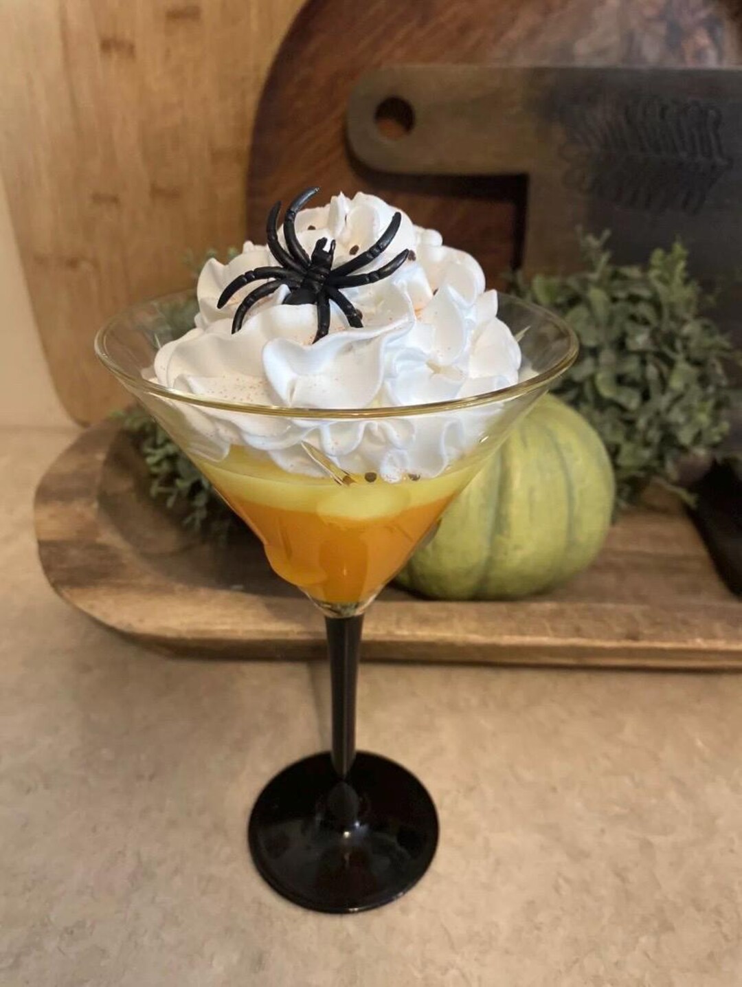 Halloween Candy Corn Spider Martini -fake/faux Drink -decor - Staging ...