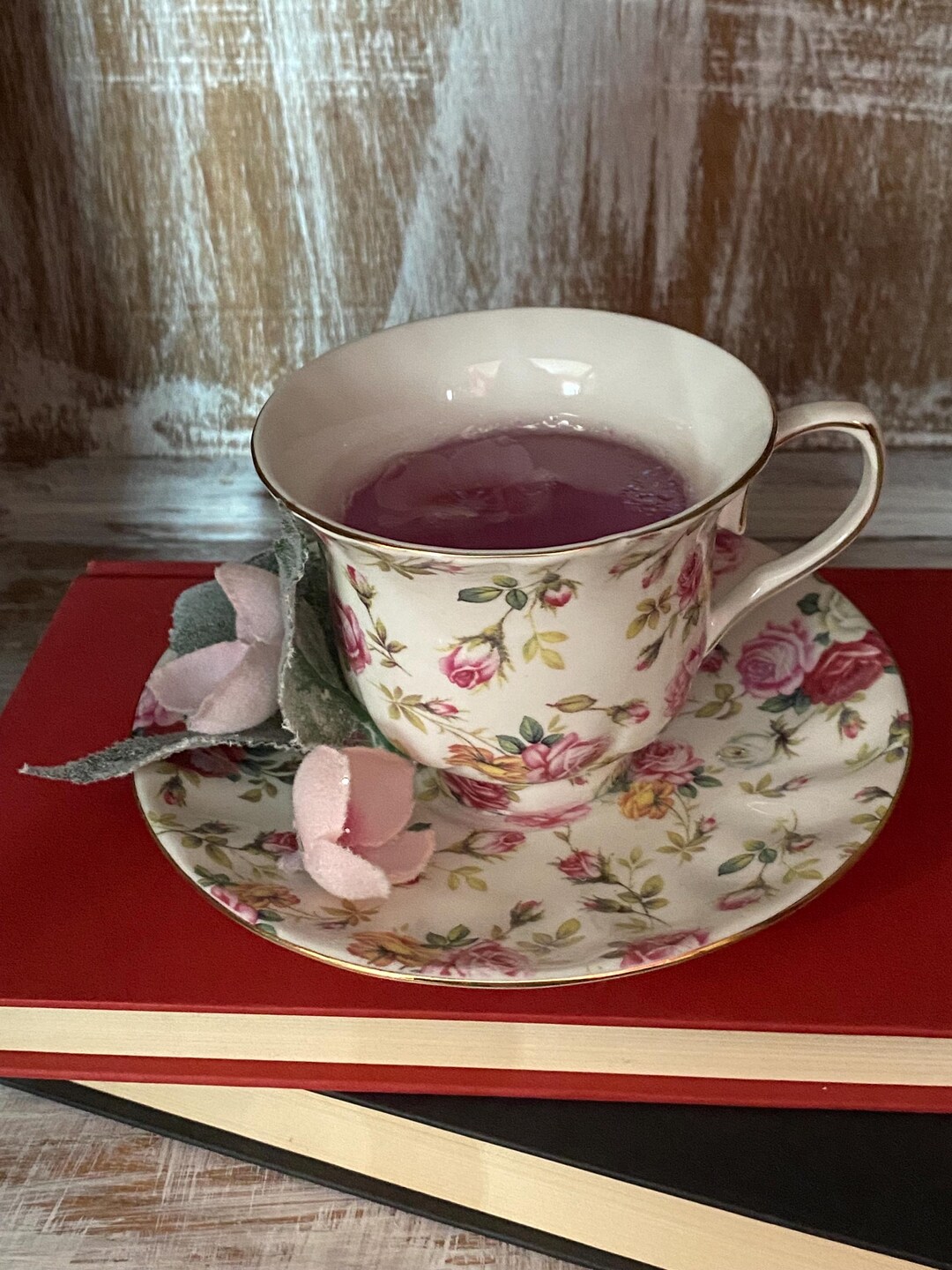 Fake/faux Tea - Vintage Teacup Pink Floral Tea Set - Decor - Staging ...