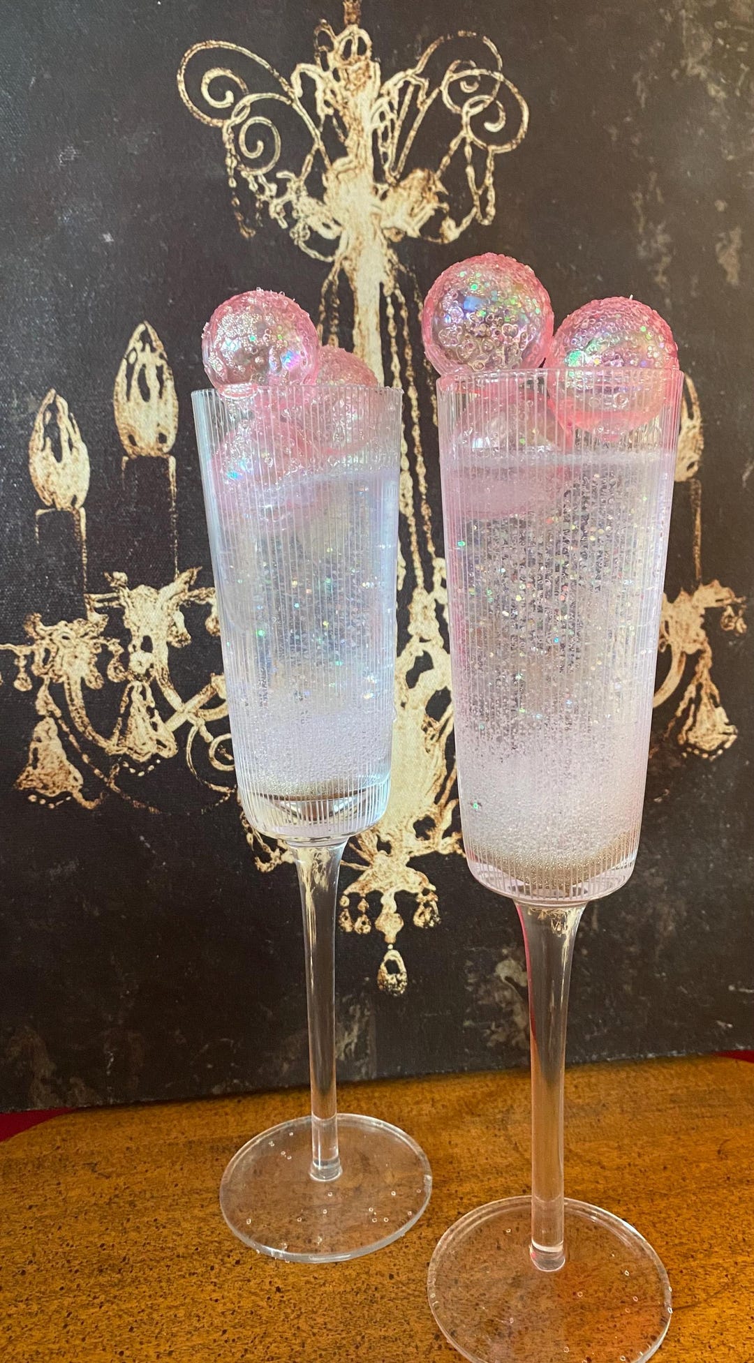 Fake/faux Drink Pink Bubble Champagne Decor Staging Photo Prop - Etsy