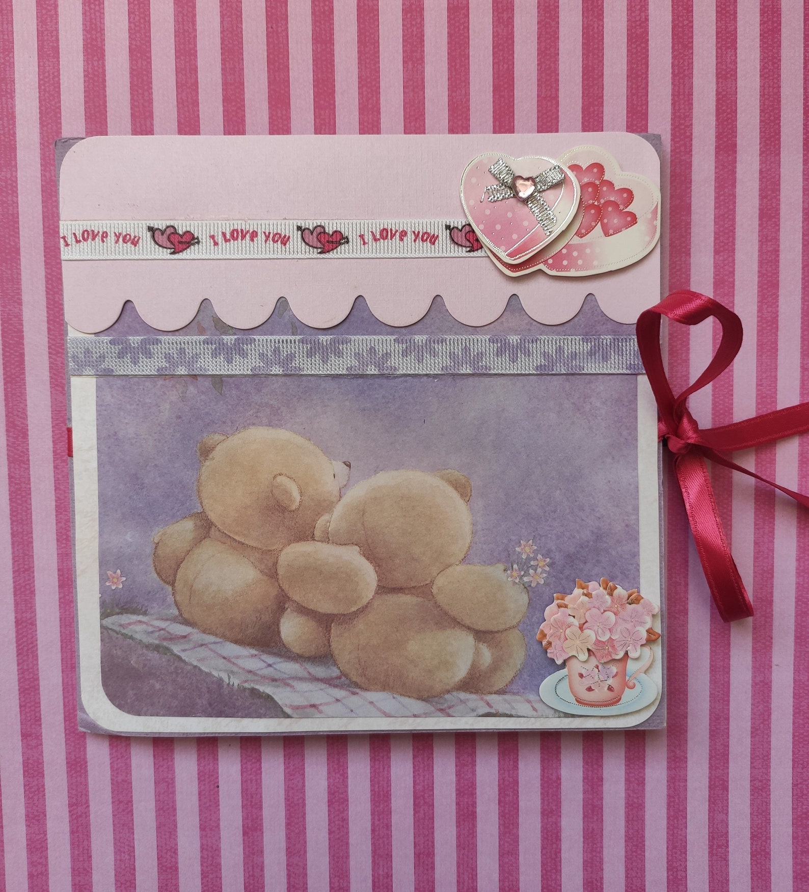 I Love You Bears Mini Photo Album: Handmade Interactive Card - Etsy