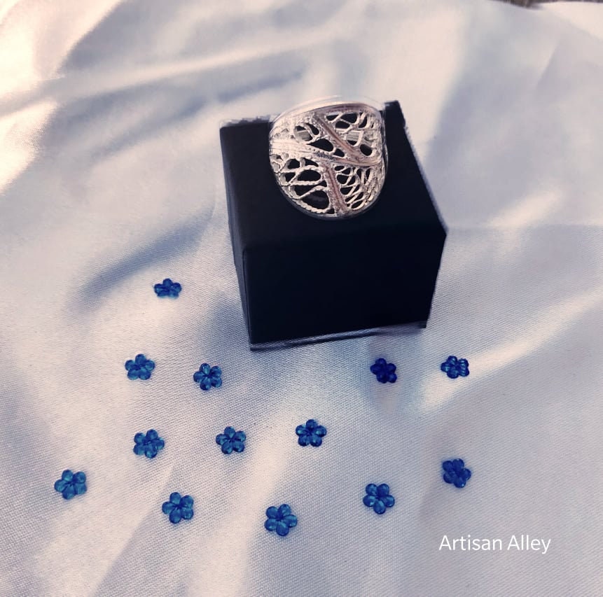 Silver 925 Filigree Lace Ring Handmade in Malta Sterling - Etsy