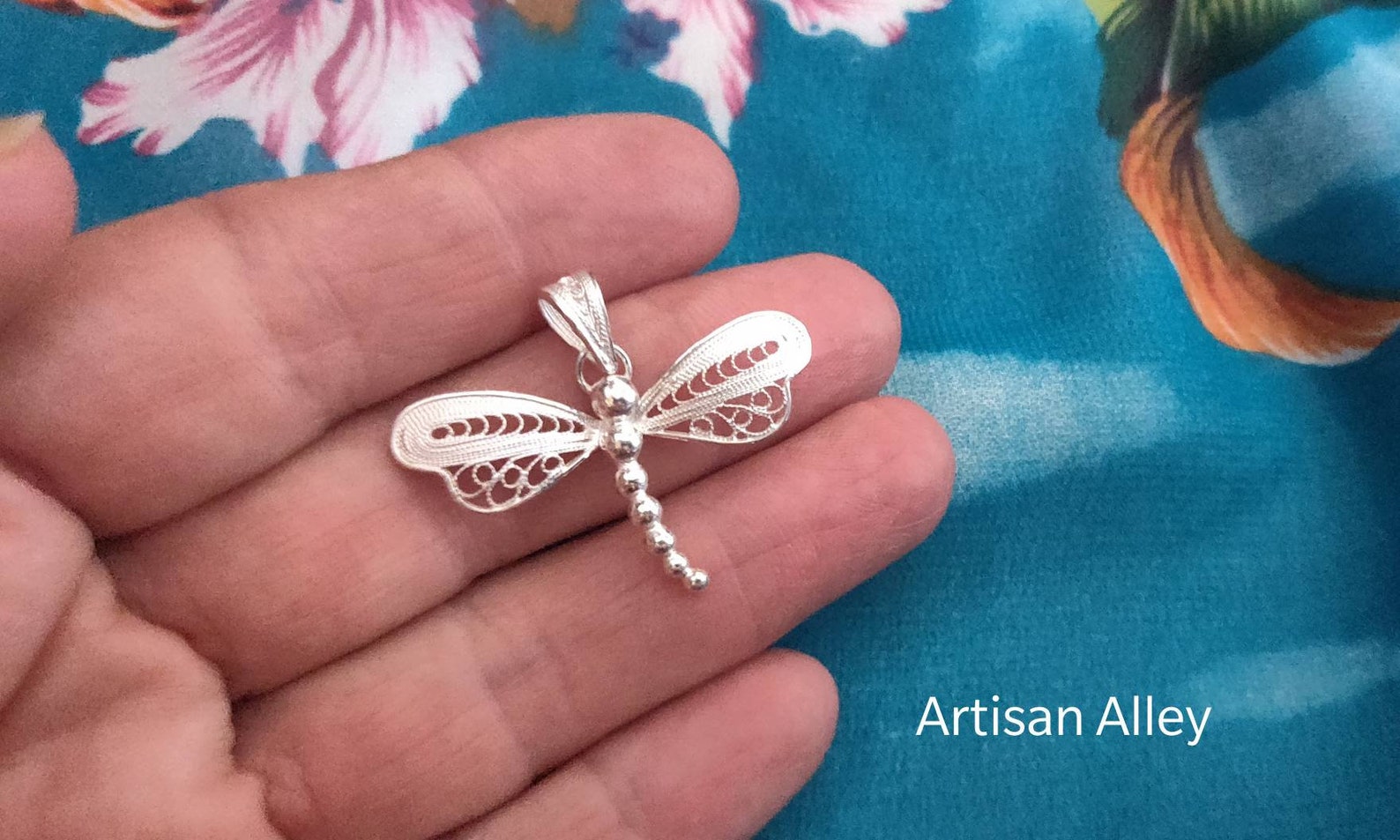 Silver 925 filigree Dragonfly Pendant Insect Jewelry | Etsy