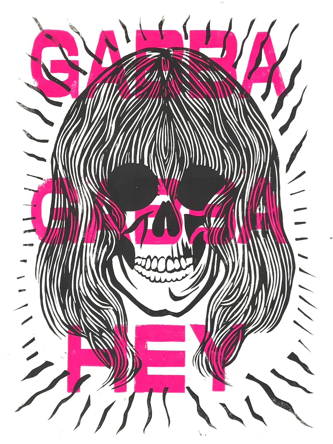 Ramones Gabba Gabba Hey Linocut Print - Etsy