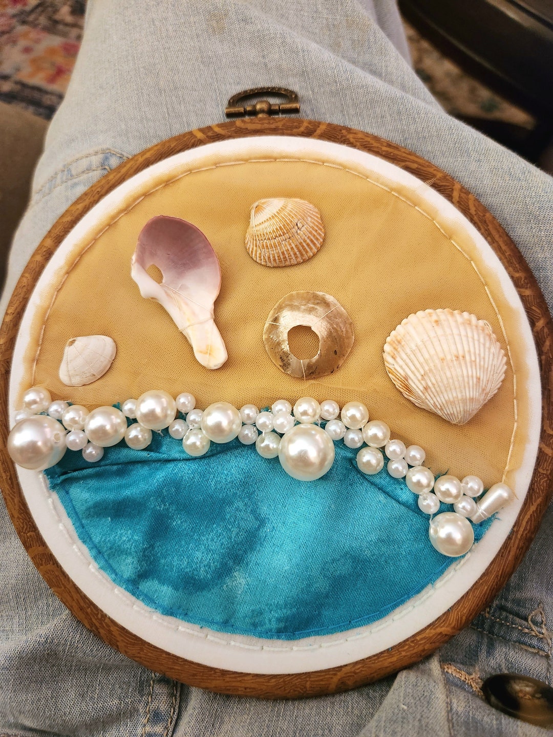 Sea Shore Sandy Beach With Sea Shells Embroidery 7" - Etsy